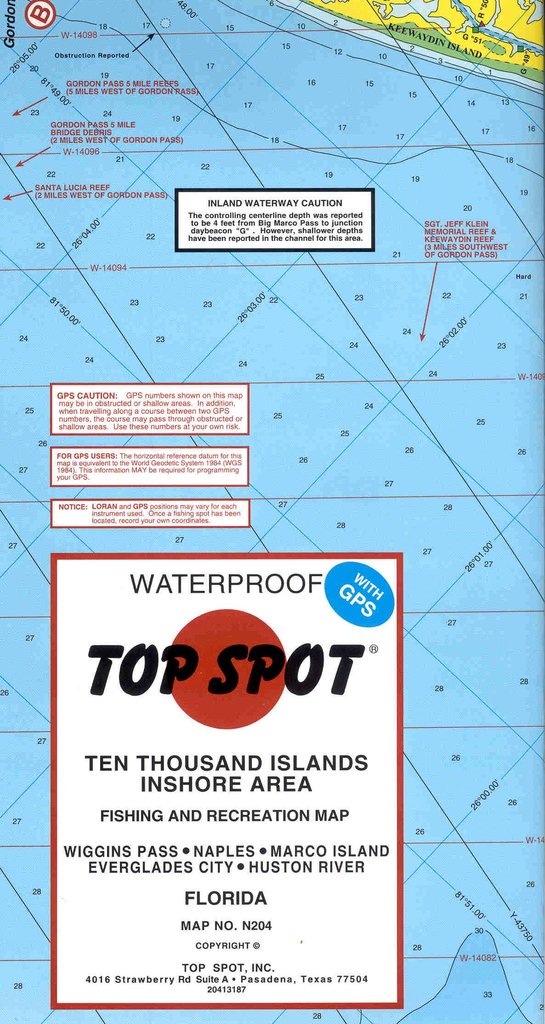 Top Spot - Ten Thousand Islands Area Fishing and Recreation Map #N204 ...